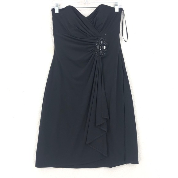 White House Black Market | Dresses | Whbm Dress Strapless Womens 4 Black Mini Sweetheart Neck ...